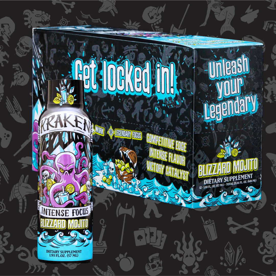 Kraken Intense Focus Box - Blizzard Mojito (12 units - 1.93oz bottles) – Legendary Supplements